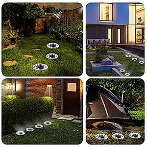 SOLARTRIP Solar Ground Lights, 2023 Newest Upgraded Outdoor Garden Waterproof Bright in-Ground Lights, Landscape Lights for Pathway,Yard,Deck,Lawn,Patio,Walkway （4 Pack - White Light）