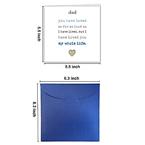 Misaria Special Father's Day Card,Birthday Card for Father from Daughter Son,Sentimental Card for Dad,Thank You Dad,Love You My Whole Life,MS-FQK1-1