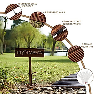 Spurgehom Wooden Garden Pathway 8FT Straight Outdoor Walkway Roll Out Cedar Garden Walkway Wood Patio Path Decor Lawn Pavers Boardwalk Beach Path for Wedding Party (Brown)
