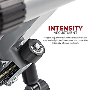 Sunny Health & Fitness Mini Stepper with Resistance Bands, Black