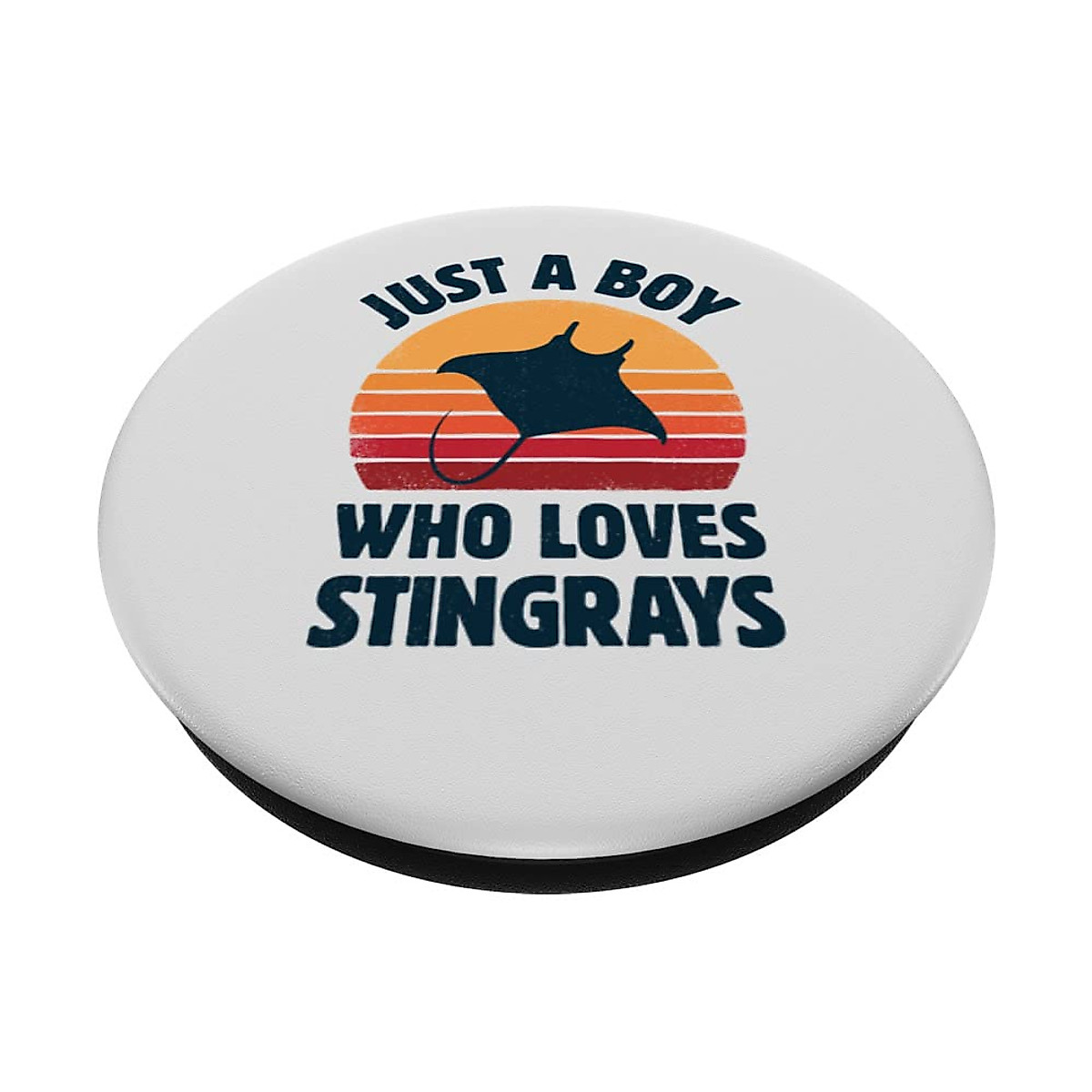 Stingray Just A Boy Who Loves Sea Animals Men Retro Vintage PopSockets Swappable PopGrip