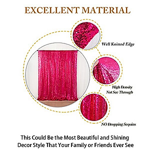 ShiDianYi 4FTx6FT-Sequin Backdrop-Hot Pink-Sequin Backdrops Curtain Glitz Sequin Backdrop Photography Sparkly Backdrop Photo Booth Curtain for Your House Decoration (Hot Pink)