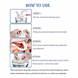 2 Pairs Fake Teeth，Adjustable Veneers Dentures for Men and Women，Cosmetic Tooth Repair Kit for Regain Confident Smile.