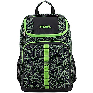 FUEL Top Load Multipurpose Backpack, Extra Large Main Compartment w/Easy Access, Padded Back w/Adjustable Comfort Straps, Front Molle Loops - Black/Lime