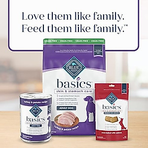 Blue Buffalo Basics Adult Grain-Free Dry Dog Food for Skin & Stomach Care, Limited Ingredient Diet, Made in the USA with Natural Ingredients, Turkey & Potato Recipe, 11-lb. Bag