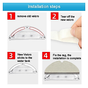 DispRA 2PCS/Set Water Tank Velcro Compatible with xiaomi Roborock S50/ S51 /S55 /T60 /T61/T4/T6/T7 PRO/P5 Vacuum Cleaner Accessories Replacement