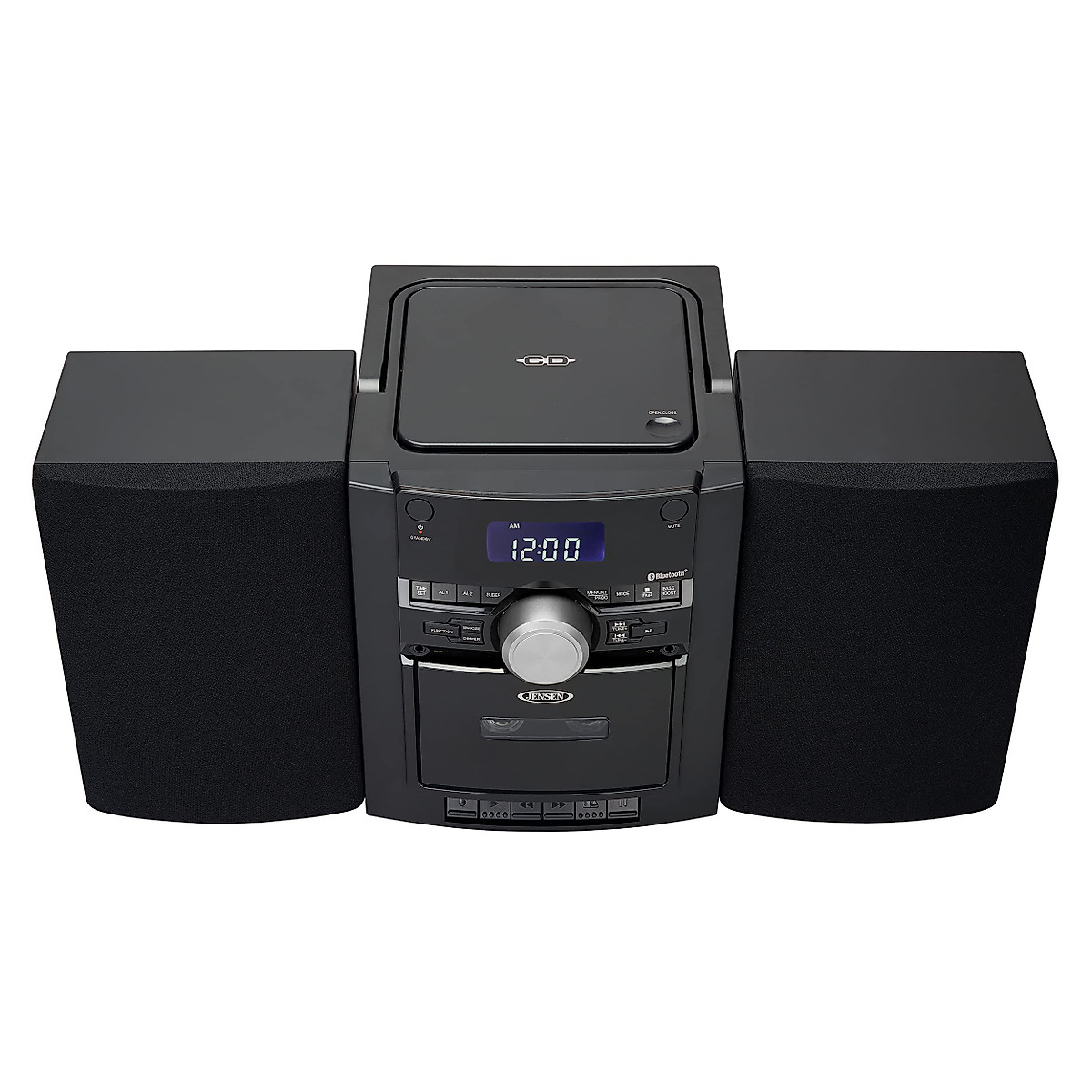 Jensen Modern 3-Piece Portable Stereo Bluetooth CD Music System with Cassette and Digital AM/FM Radio (Remote Included) (Platinum Silver)