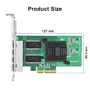 1000Mbps Gigabit Ethernet Converged Network Adapter (NIC) with Intel I350 Chip | Ethernet PCI Express NIC Network Card | Quad Copper RJ45 Ports | PCI Express 2.1 X4 | Compare to Intel I350-T4