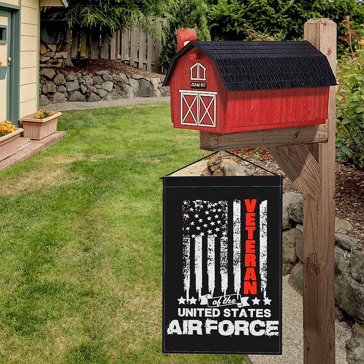 USA Air Force Veterans Garden Flag Yard Flags For Outside 12x18 Double Sided Burlap