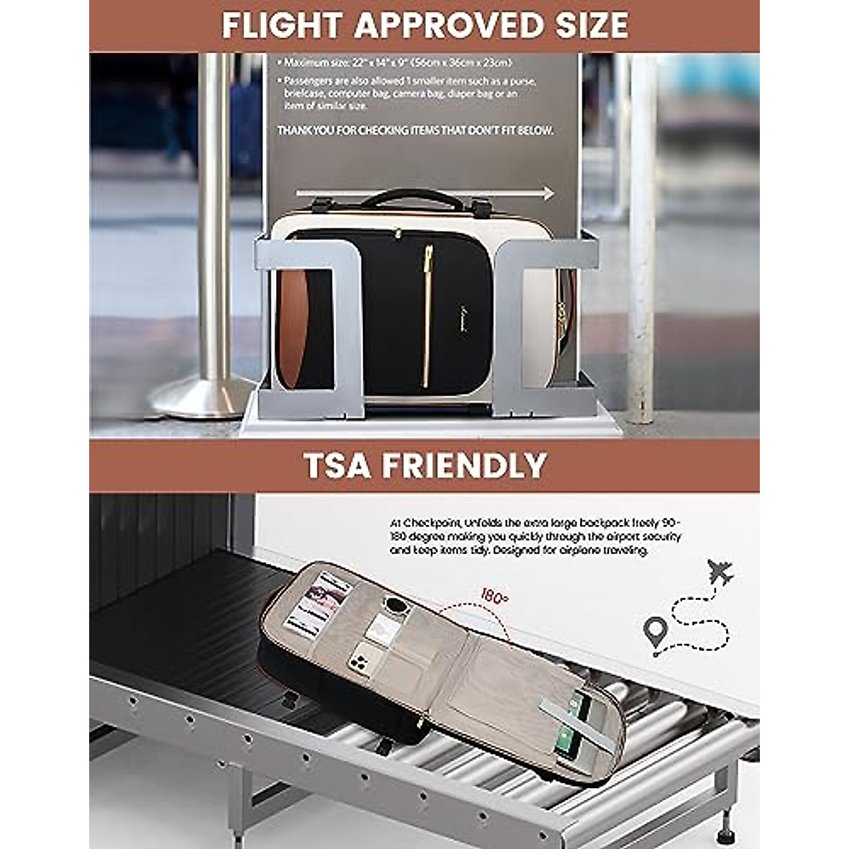 LOVEVOOK Large Travel Backpack for Women & Men, 40L Carry on Backpack for Airplanes, TSA Personal Item Travel Bag fits 17" Laptop, Waterproof Travel Essentials Airline Approved with 3 Packing Cubes