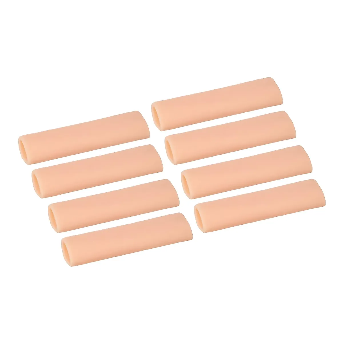 4 Pairs Reusable Toe Sleeves Cushioned Elastic Toe Pad Protectors for Blisters Fingers, Soft Resilient, Secure Wrapped, Skin Friendly, Adjustable Sizing