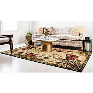 Unique Loom Barnyard Collection Area Rug - Farm (3' 3" x 5' 3" Rectangle, Cream/ Black)