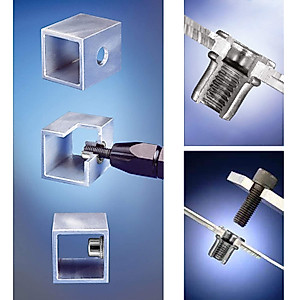 100 Pcs 1/4-20 Aluminum Flange Rivet Nuts, UNC Flat Head Threaded Insert Nut