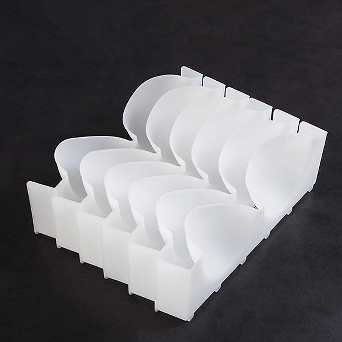 Closet Underwear Organizer Drawer Divider, Wardrobe Plastic Bra Storage Box,6pcs/Set,White