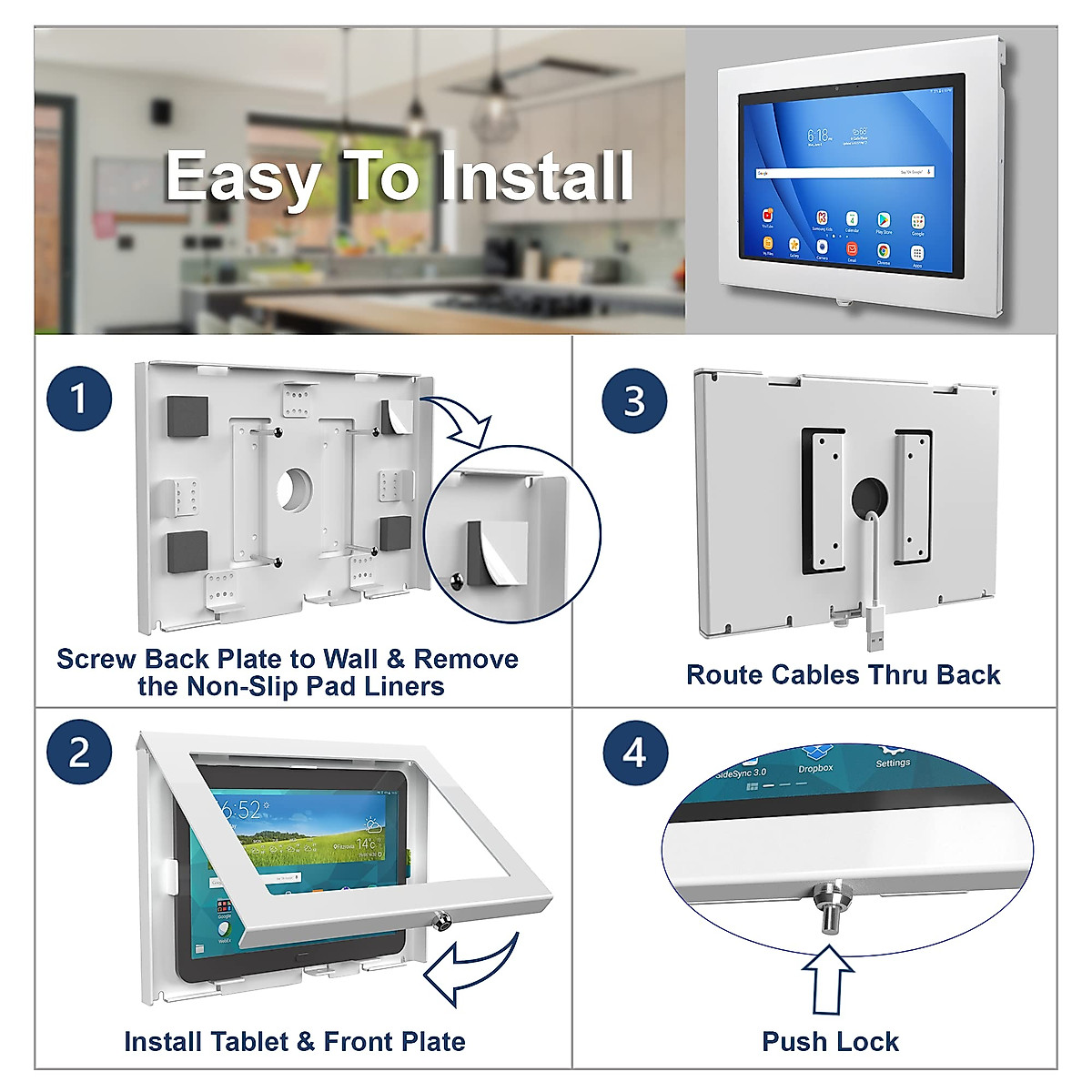 TABcare Locking Anti-Theft Metal Case for Samsung Galaxy TAB A 10.1 2019 Tablet for Kiosk, POS, Store, Show Display, Time Clock (TAB A 10.1 2019 SM-T510, Black)