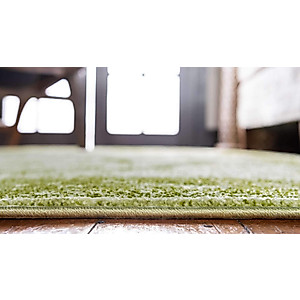 Unique Loom La Jolla Collection Farmhouse, Contemporary, Botanical, Traditional, Vintage Area Rug, 9 x 12 ft, Light Green/Green