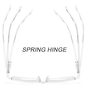 AJYADO Reading Glasses Blue Light Blocking - Computer Readers Men Women Magnifying Eyeglass Anti Blue ray Ultra Light Spring Hinge (4Pcs Clear 1.5)