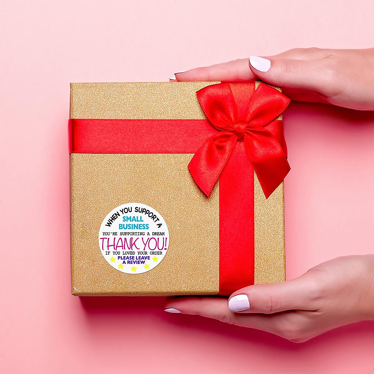 Littlefa 1.7” Please Leave a Review with Colour Design Stickers,Thank You Stickers,Bakeries Stickers,Handmade Stickers,Small Business Stickers, Envelopes Stickers, Gift Bags Packaging 500 PCS