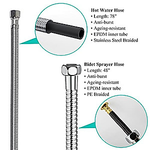 Sneatup Bidet Sprayer Set with Mixing Valve, Warm & Cold Water