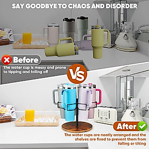 Water Bottle Organizer for Stanley 40 oz Tumbler with Handle, Rotatable Stanley Cup Organizer Holder, Kitchen Organizers and Storage for Stanley Cup 40 oz Stanley Cup Accessories (Black)