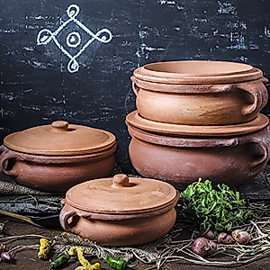 Ancient Cookware, Indian Clay Curry Pot, Large, 9 Inch, 2.5 Quarts