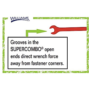 Williams 1216RSC Red Super Combo Combination Wrench, 1/2-Inch