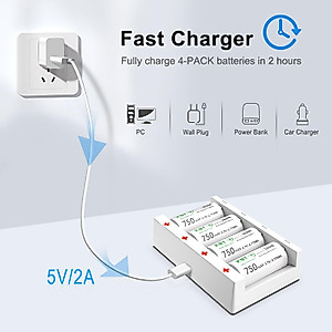 KBT Rechargeable 123A Lithium Batteries, 4pack for Arlo Wireless Cameras VMC3030 / VMK3200 / VMS3330, 3430, 3530
