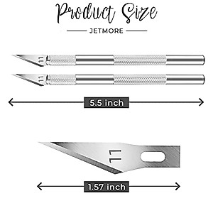 Jetmore 72 Pack Craft Knife Exacto Knife, Steel Hobby Knife Precision 2 Handles Knifes with 70pcs #11 Hobby Knife Blades with Storage Case, Craft Knife Kit for DIY, Art Work, Cutting, Carving