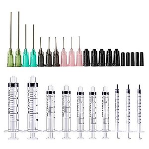 BSTEAN Syringe Blunt Tip Needle and Cap - 10ml, 5ml, 3ml, 1ml Syringes 14ga 16ga 18ga 20ga Blunt Needles - Oil or Glue Applicator (Pack of 10)