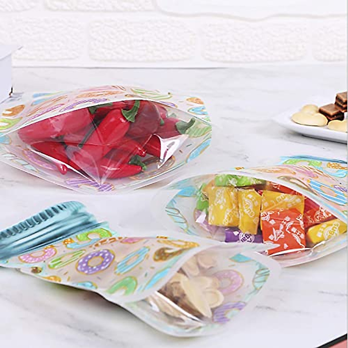 Enkrio 45Pcs Reusable Mason Jar Zipper Bags Storage for Food Snack Sandwich Zipper Bags Airtight Seal Food Bag Leakproof for Travel Camping Ziplock Bottles Shaped Baggies (15S 15M 15L)