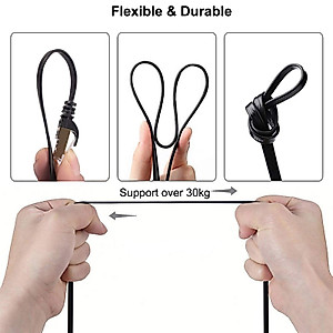 BUSOHE Cat 8 Ethernet Cable 30 FT, 40Gbps 2000MHz Cat8 High Speed Flat Internet Network Patch Cord, SFTP Shielded LAN Wire with Gold Plated RJ45 Connector, with Clips, Outdoor Indoor- 30FT Black