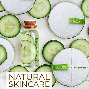 DaskFire Reusable Makeup Remover Pads, Facial Make Up Removal Wipes, Washable Face Cleaning Cloths, Hypoallergenic for Mascara, Eye Shadow, Lipstick, Foundation -3 pcs, 4.5" Dia