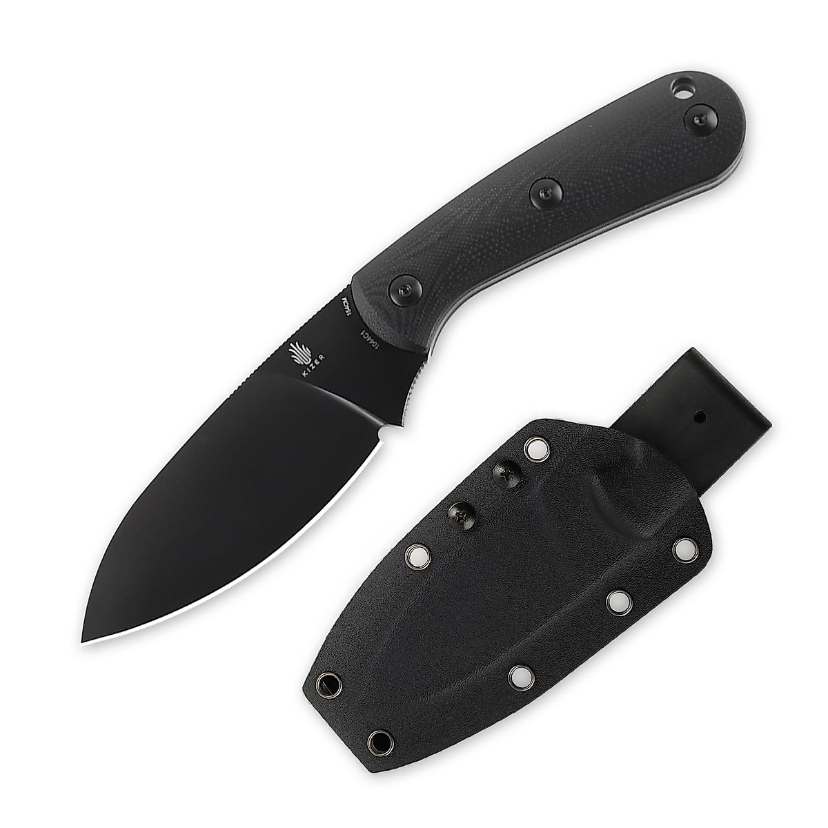 Kizer Baby Fixed Blade Knives with Sheath, 3.9 In Blade Camping Hunting Knife, Full Tang, G10 Handle for Outdoor, EDC -1044C1 (Black G10 handle+154CM blade)