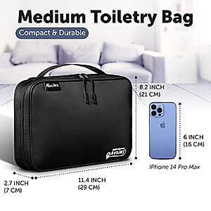 AvaJex Hanging Travel Toiletry Bag for Men & Women - Toiletry Organizer Medium Capacity - Portable Waterproof Hygiene Bag with Detachable Pouches & 5 Compartments for Toiletries Makeup Cosmetics