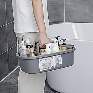 Andmey Cleaning Caddy Organizer Portable Shower Caddy Basket with Handle for Bathroom, Garden, kitchen, Cleaning Supplies, Gray