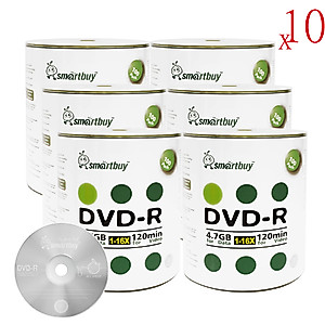 Smartbuy 6000-disc 4.7gb/120min 16x DVD-R Logo Top Blank Data Recordable Media Disc