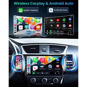 2+32G Car Radio for Nissan Sentra 2013 2014 2015 2016 2017, 10.2" HD Touch Screen Car Radio with Wireless Carplay & Android Auto, Mirror Link, Bluetooth, WiFi, GPS Navigation, Backup Camera Android 12