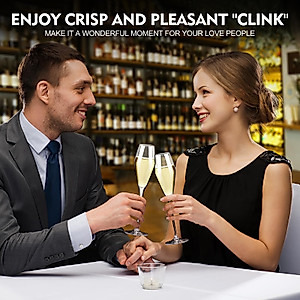 Yaschmo Champagne Flutes Glasses Set of 4, 8.4 oz Hand Blown Crystal Wedding Flutes Glasses, Elegant Tulip Glasses - Ideal Gift for Wedding, Anniversary,Christmas Day (4 Count (Pack of 1))