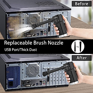 Cordless Air Duster, Blower & Vacuum 2 in 1, Compressed Air Duster, Portable Handheld Electronics Air Duster, Power 77000 RPM Motor, 10000 PA Suction, for Keyboard Car Computer Toys.…