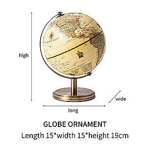 XINXUAN Globes of The World With Stand Mini Antique Globe ，Educational/Geographic/Modern Desktop Decoration ，Stainless Steel Arc And Base - Apply To for School, Home and Office
