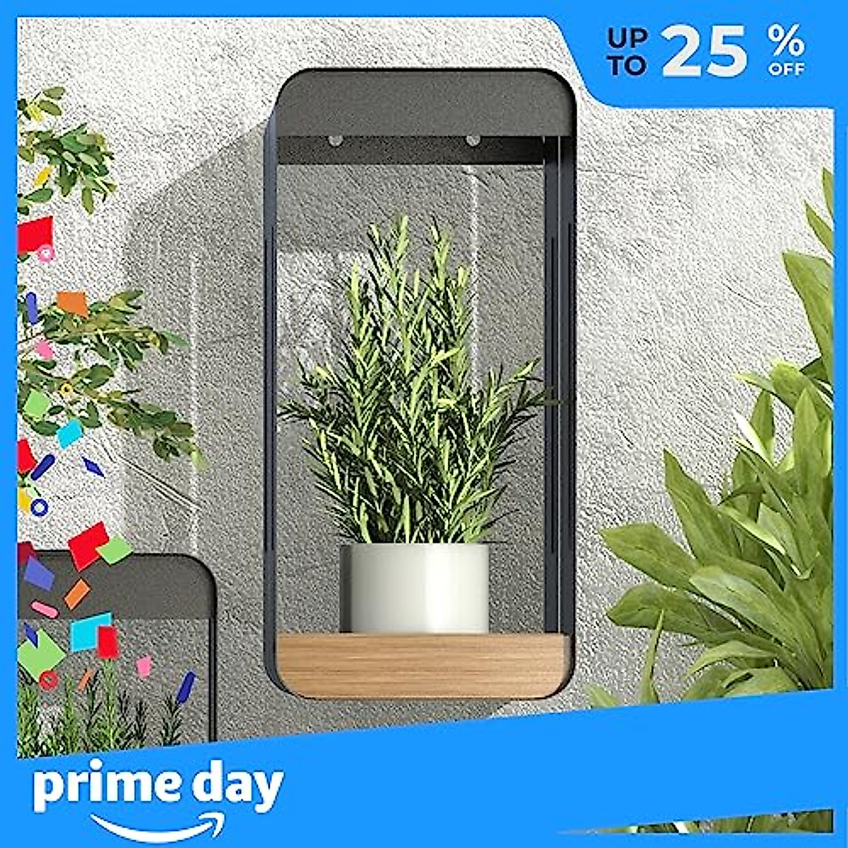 Grand patio Outdoor Steel LED Solar Power Wall Sconce Shelf Planter, Waterproof All-Weather Decor Wall Lamp Light for Porch, Patio. Solar Energy, Steel, Black(L-Rectangle)