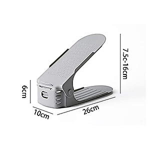 HTLLT Practical and Convenient Shoe Slots Organizer Adjustable Shoe Racks Space Saver Shoe Holder 4/8 Piece Set,D,4 Piece Set