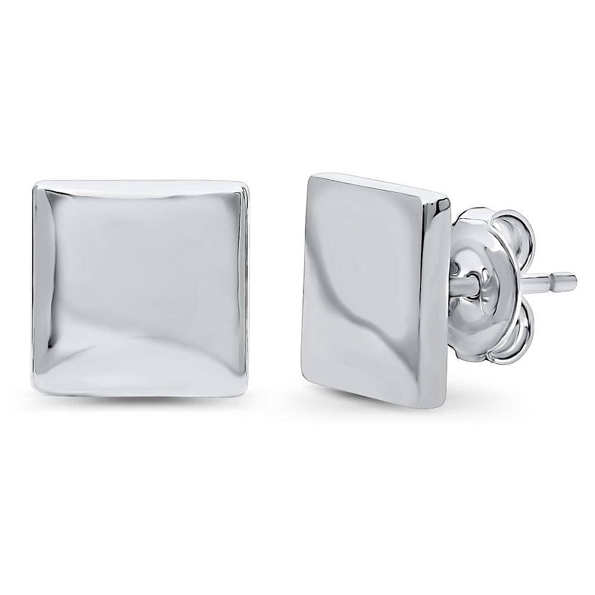 BERRICLE Sterling Silver Fashion Stud Earrings for Unisex, Rhodium Plated