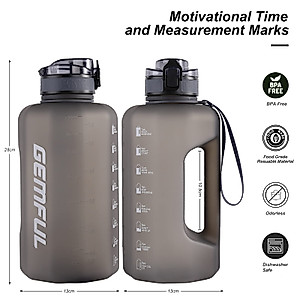 GEMFUL Large Water Bottle with Handle 74oz BPA Free for Sports