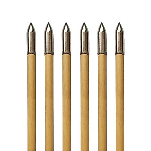 e5e10 33inch Wooden Arrows Handmade Archery Target Arrows with Field Points for Recurve Bow Longbow Hunting Practice with Turkey Feather Fletching 12PACK (White)