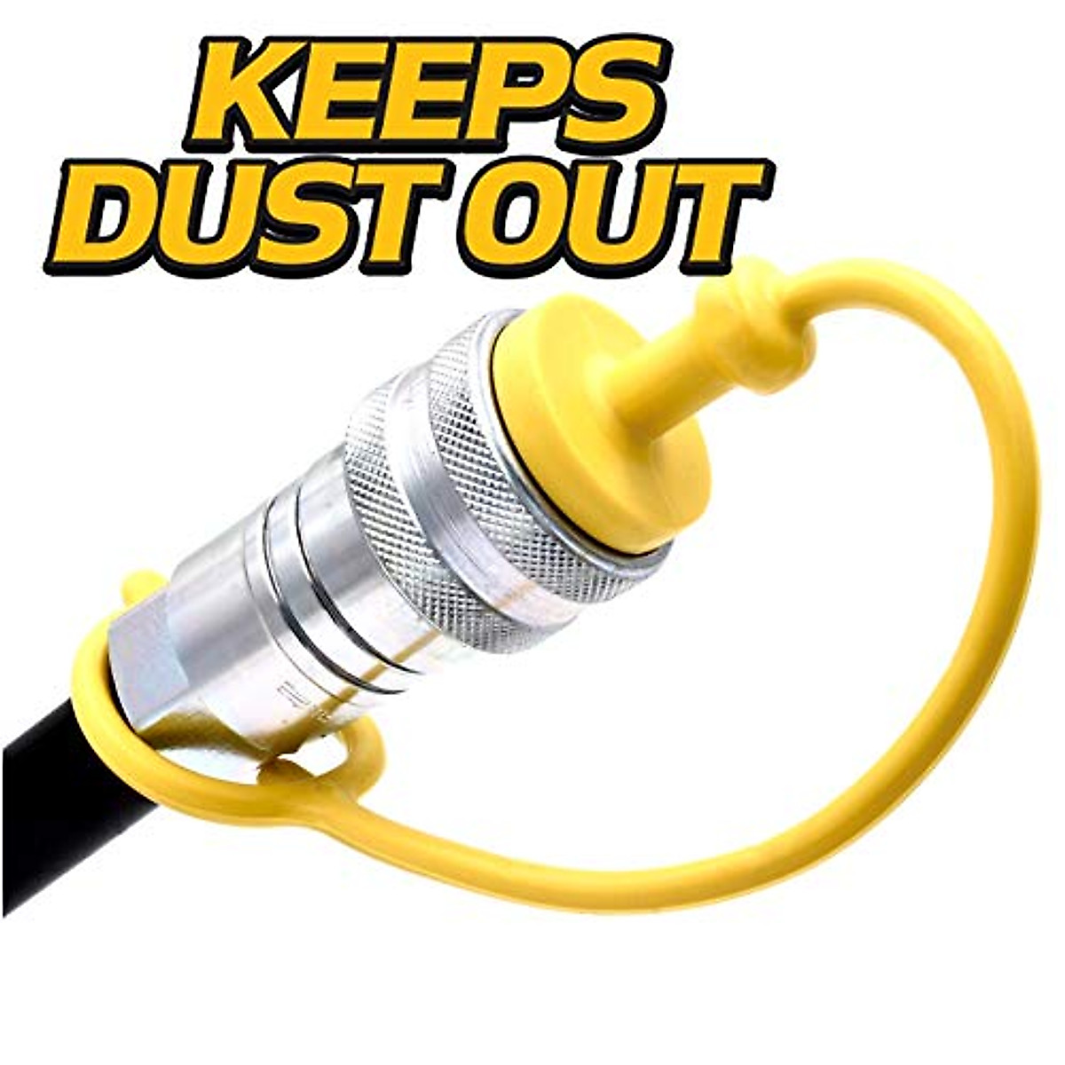 (8 Pack) HD Switch Hydraulic Quick Coupler Dust Cap & Plug Set fits 1/4" Kubota LA181 LA203 LA210 LA211 LA243 LA271 LA301 LA302 LA304 LA350 LA351 LA352 LA364 LA401 LA402 LA403 LA434 LA463 LA504 LA534