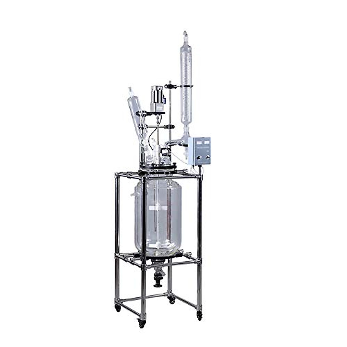 HNZXIB Double-Layer Cylindrical 50L Glass Jacket Type Reactor Chemical Reaction Unit