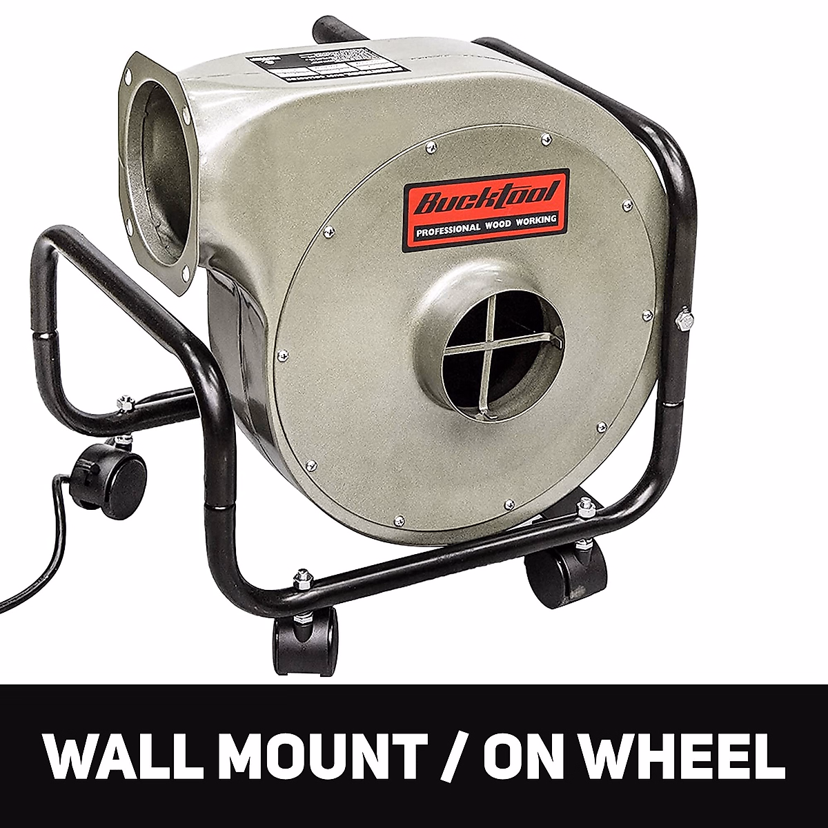 BUCKTOOL 1HP 6.5AMP Wall-mount Dust Collector with Remote Control and 2-micron Dust Filter Bag 550CFM Air Flow DC30A-1