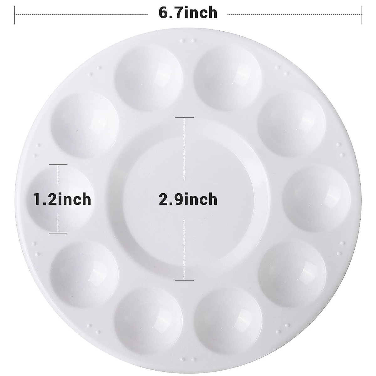 6 Pack Paint Tray Palettes, Plastic Paint Pallet for Kids Art Painting Palette for Painting or DIY Craft Class, White