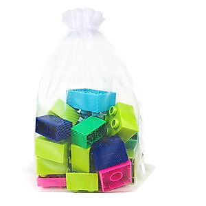 XINSHUNYI 50 pieces of 8X12 Inches White large Sheer Organza Bags, Party jewelry gift wedding bags with drawstrings, sachet jewelry, festivals, makeup (8x12 Inch (Pack 50), white)